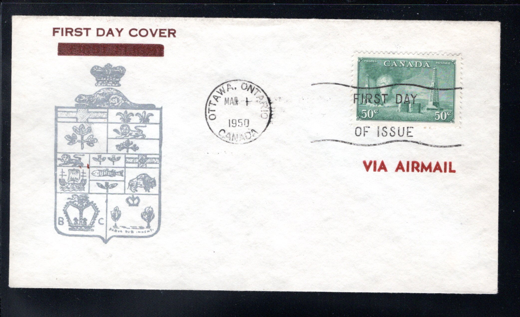 Scott 294, 50c dull green, interesting FDC, oil wells, VF+, "First ...