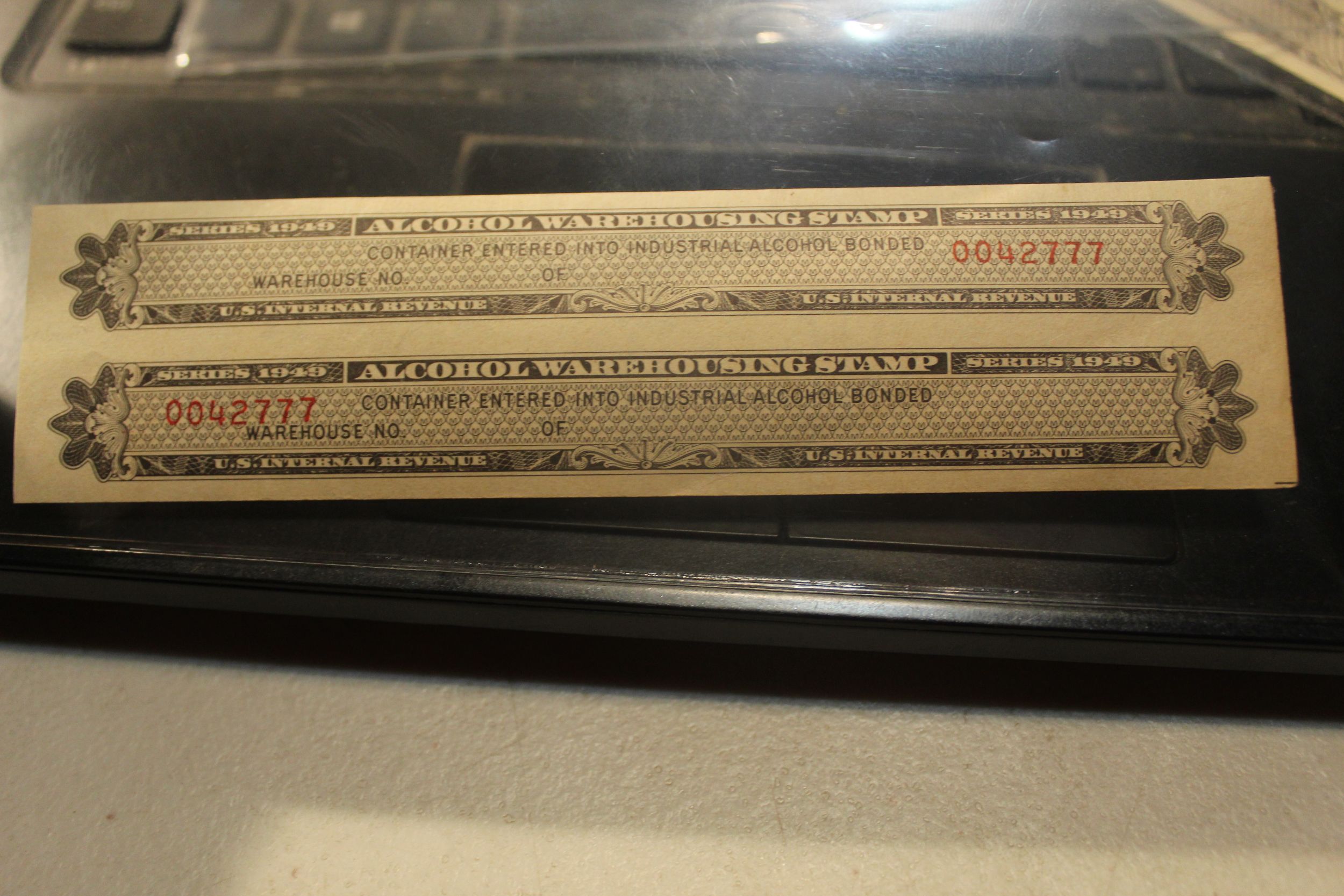 United States Alcohol Warehousing Stamp Series 1949 Pair - Mint NO GUM ...