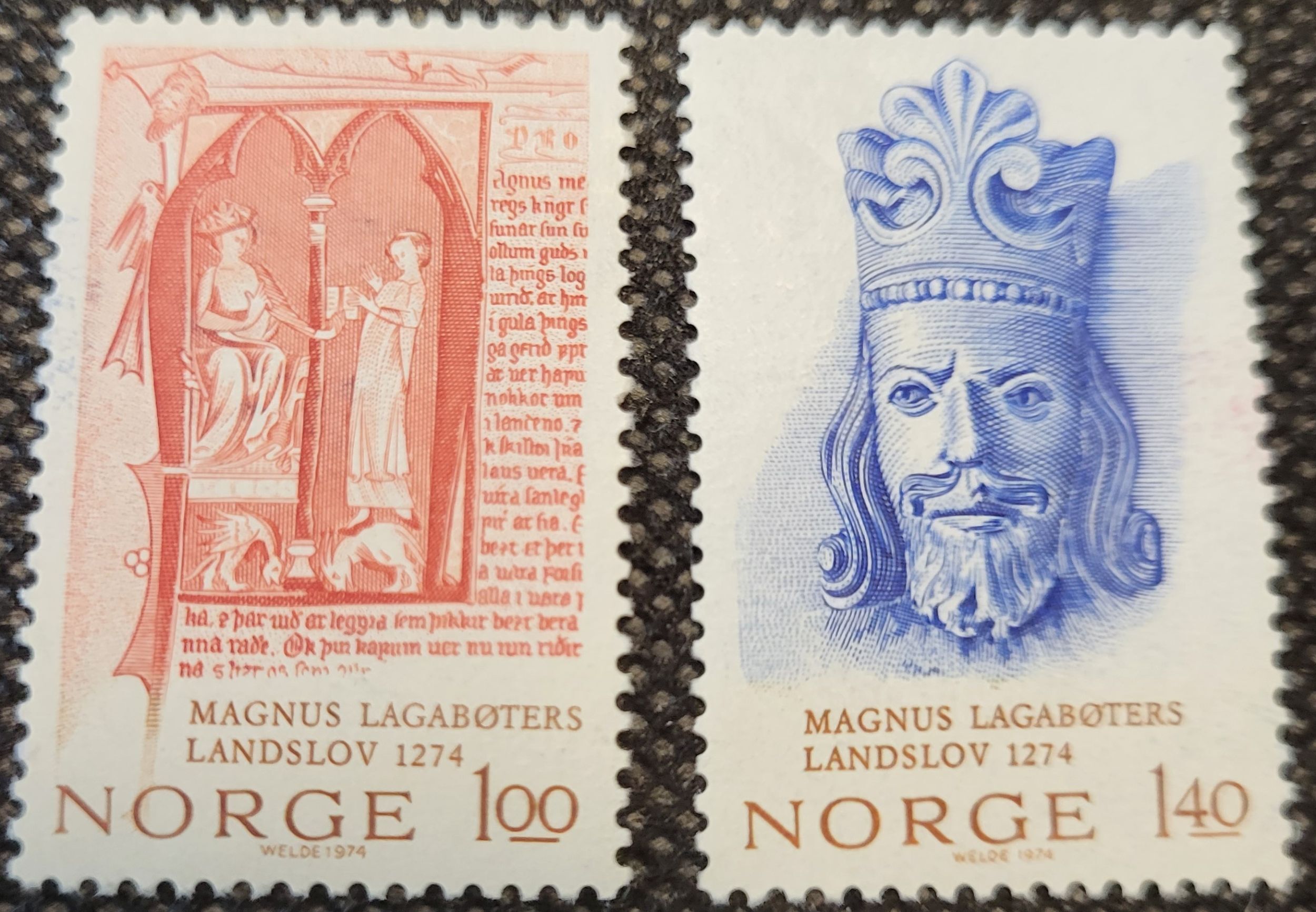Norway, 1974, set of 2, K. Magnus Code, #635-46, MH, SCV$2.05 | Europe ...