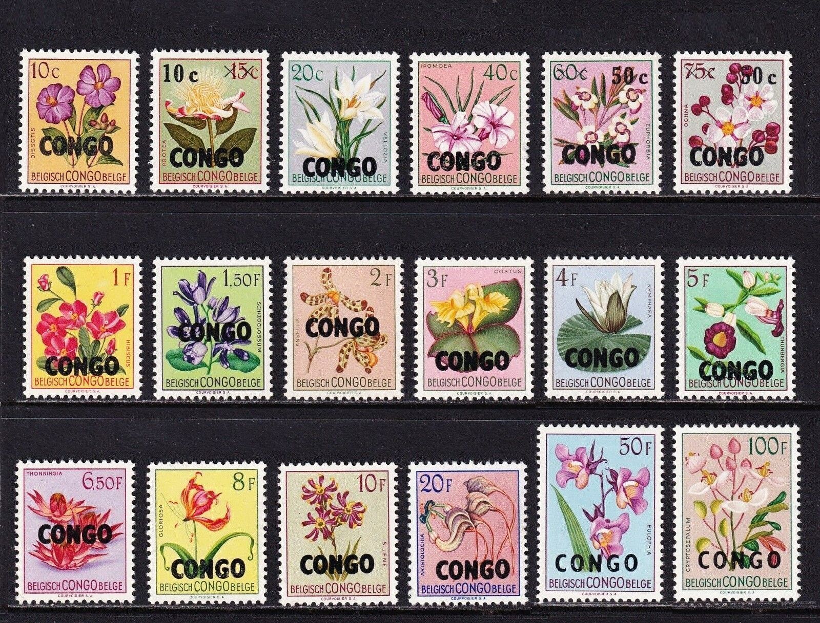 CONGO 1960 Flowers in Natural Colors (18v Cpt) MNH CV$80+ | Africa ...