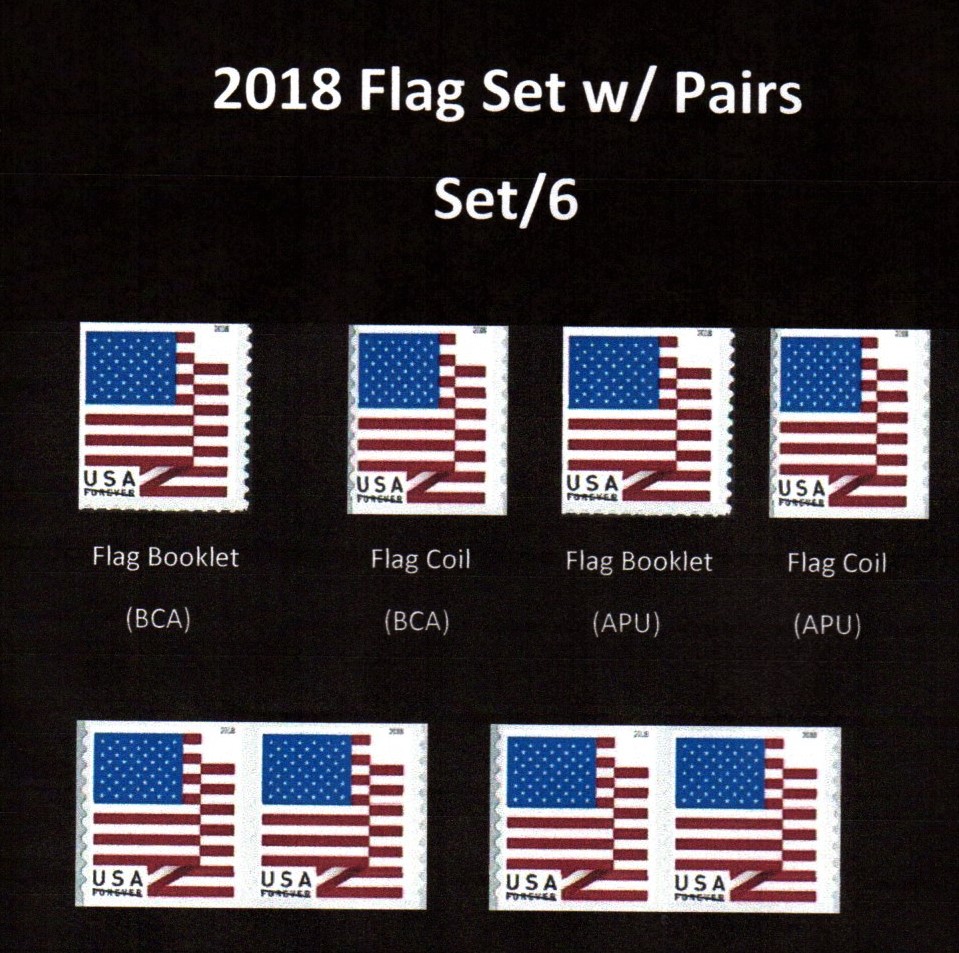 # 5260 - 5263 2018 Flag w/pairs set/7 - MNH / HipStamp