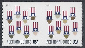 #5341 (15c Forever) Additional Ounce Uncle Sam's Hat Coil Pair 2019 ...