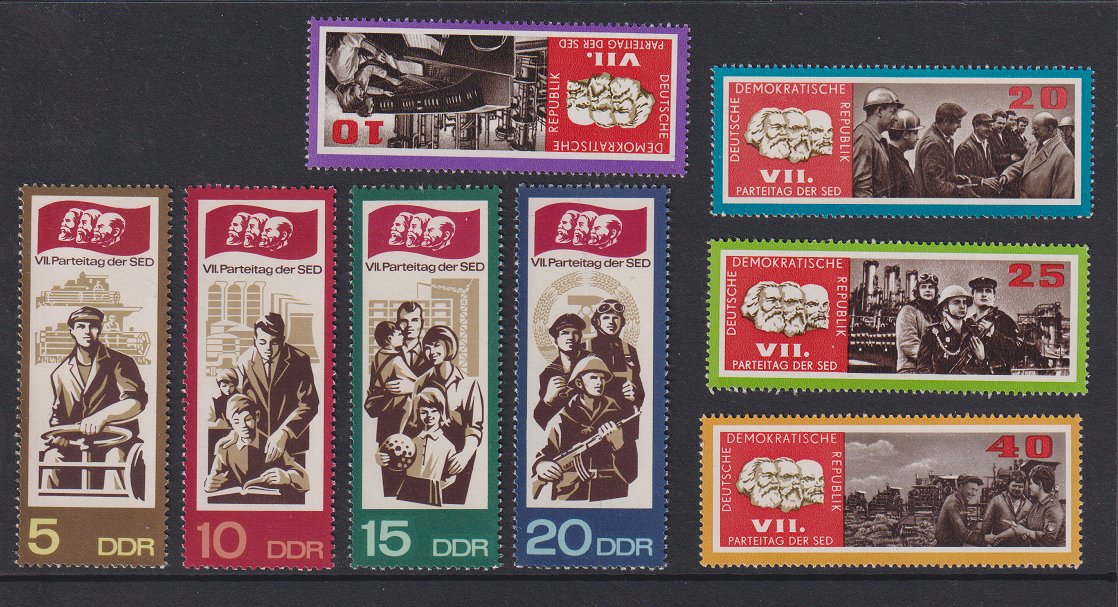 German Democratic Republic DDR #901-908 MNH 1967 party congress ...