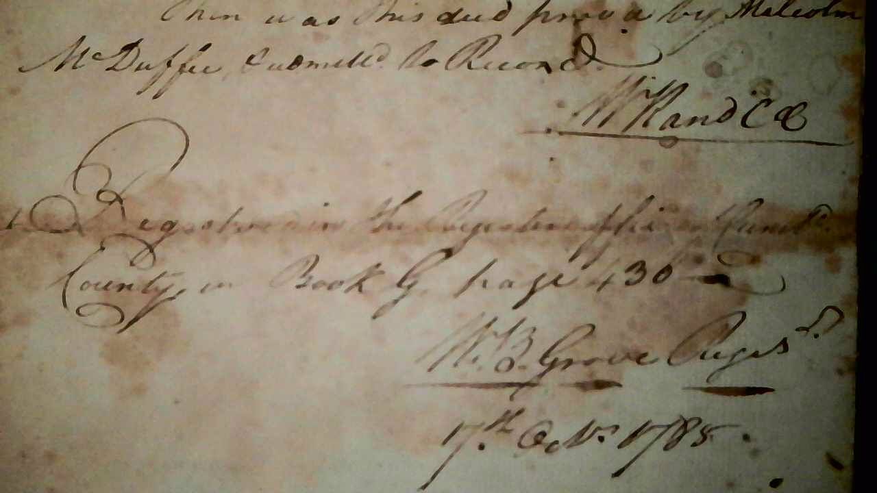 1785 American land deed with Wax stamp rose and hand drawn boarder ...