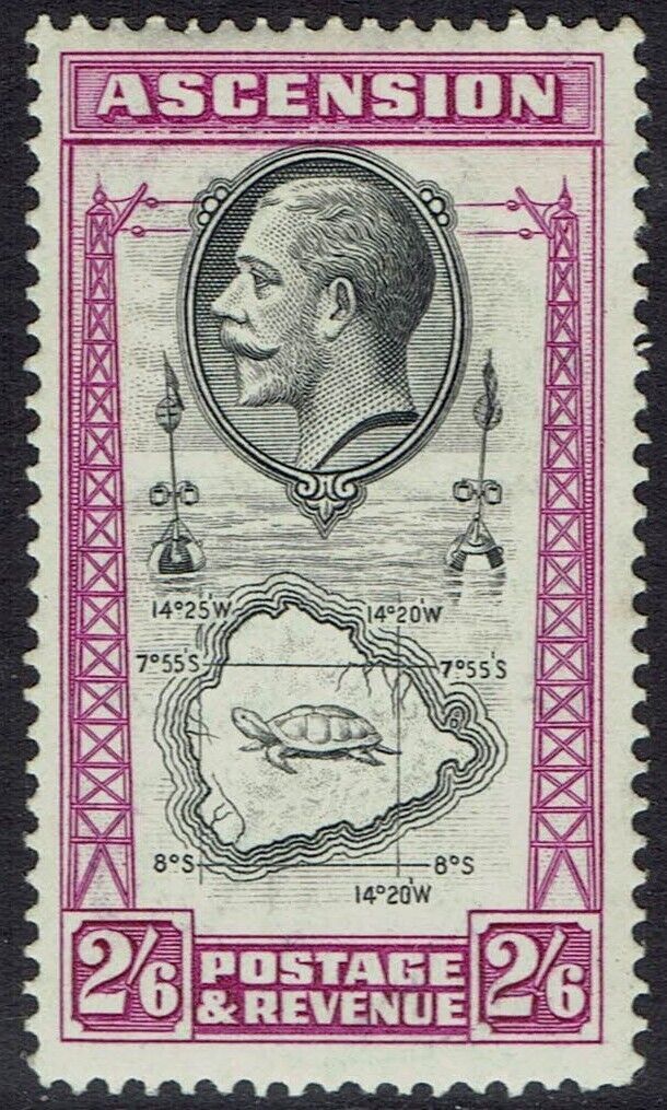 Ascension Island 1934 KGV MAP and Turtle 2/6 | Worldwide - South ...