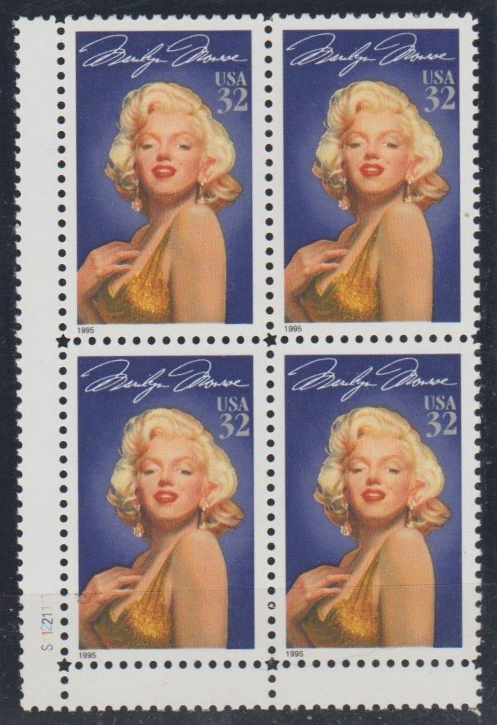 2967, (Legends of Hollywood), PB-4, L/L. "Marilyn Monroe" MNH, .32 cent ...