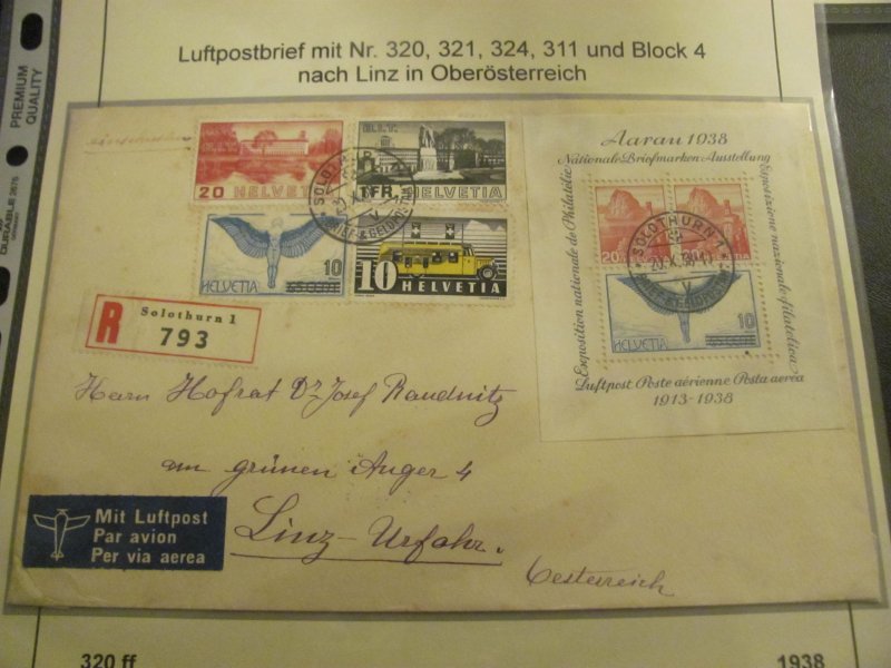 Switzerland 1938 SS on Cover SC 242 VF (188) | Europe - Switzerland ...