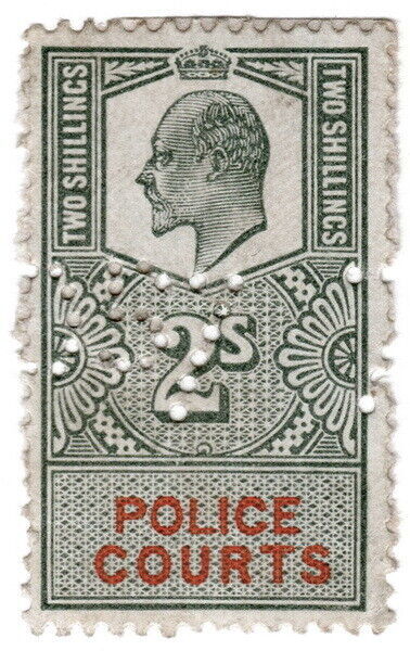 (I.B) Edward VII Revenue : Police Courts 2/- | Great Britain, Stamp ...