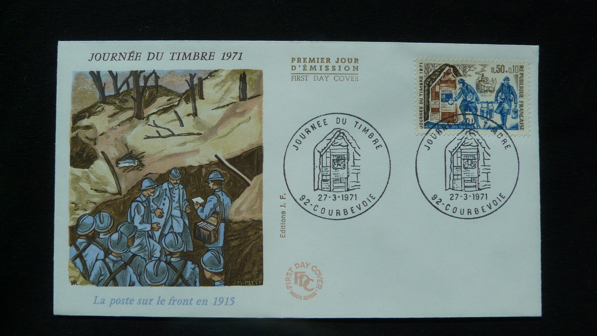 world war I ww1 military post stamp day FDC France 1971 (ref 57404 ...