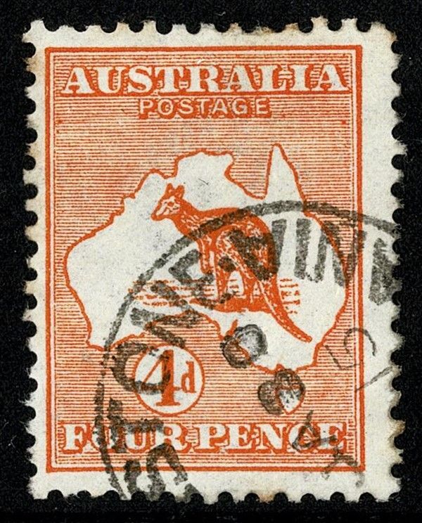 Australia 1913 Kangaroo 4d Orange 1st Watermark Used - ULVERSTONE ...