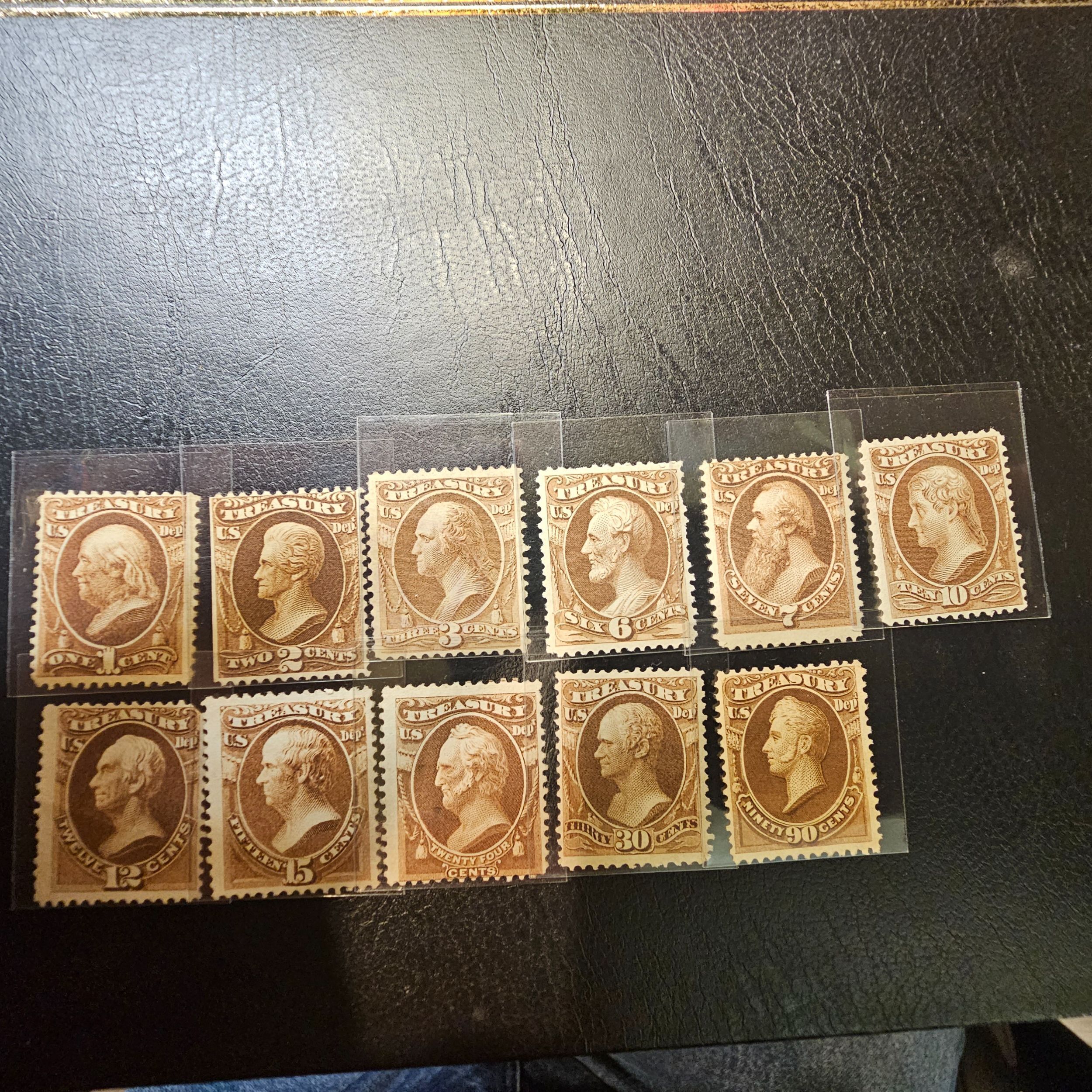 Complete set Officials Treasury Dept. Mint NG. O-72-through O-82 ...