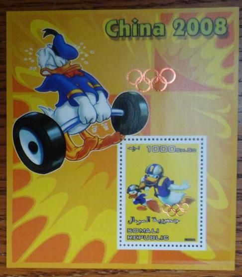 Somalia Sheet Gold Olympic Games Disney Duck Donald | Africa - Somalia ...