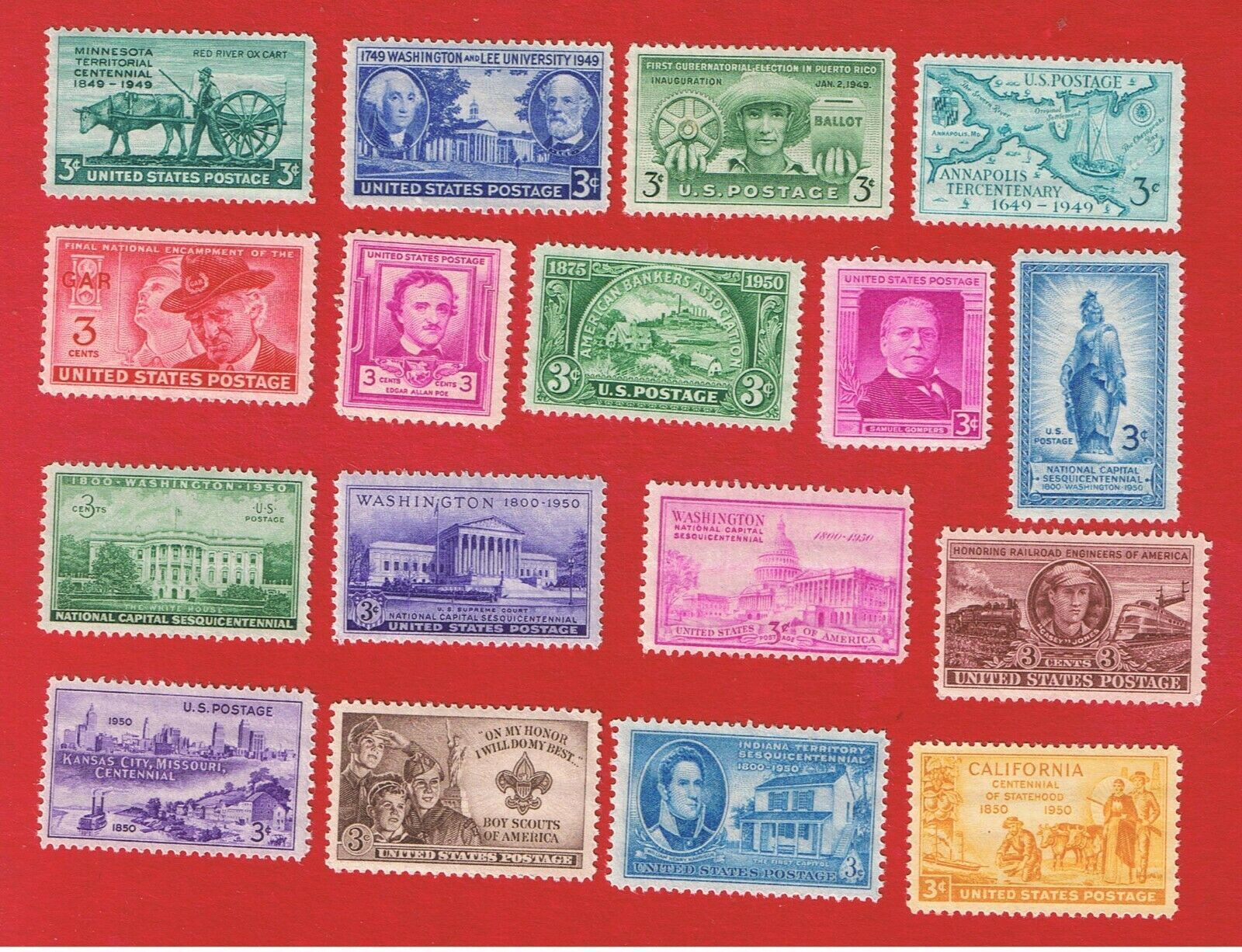 Used 1941-1950 Year Of Issue Israeli Stamps 1949-1950 US Commemorative ...