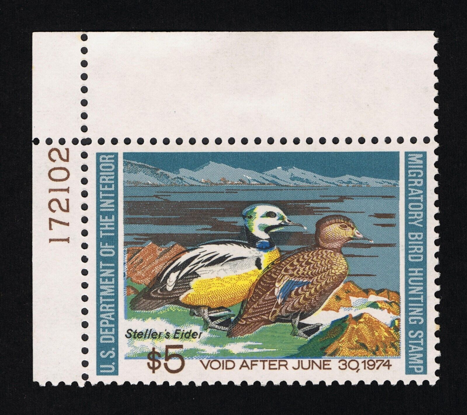 Excellent Genuine Scott #Rw40 Vf-Xf Mint OG NH Duck Stamp PNS Plate ...