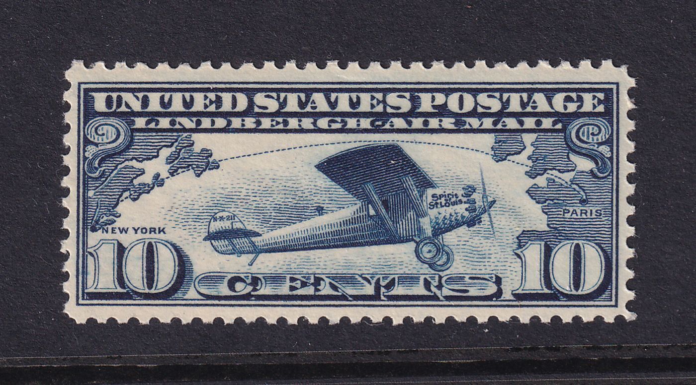 1927 Lindbergh airplane Sc C10 AIRMAIL MNH 10c blue single (R9 | United ...