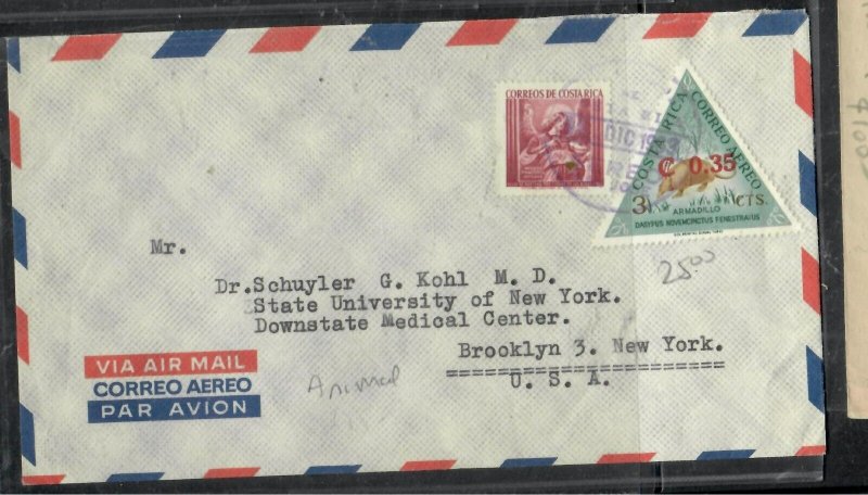 Costa Rica Cover (P0409B) 1963 Triangle Stamp 35c/3c + 1 Stamp a/M ...