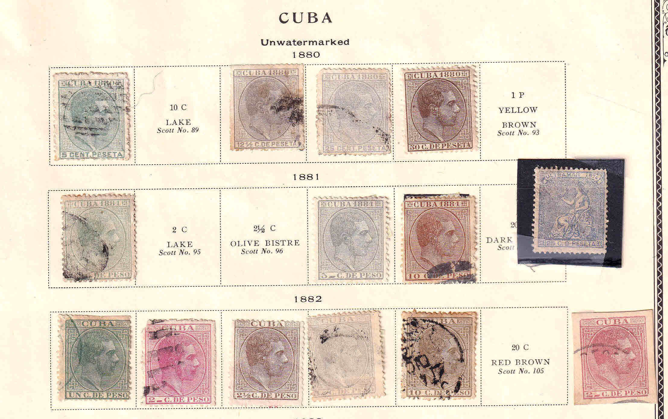 Cuba 1880 Collection LOT Mounted 14 Stamps Mint Used ...