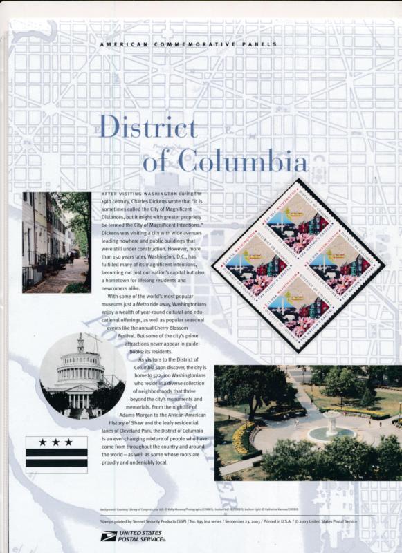 Usps 2003 Commemorative Panel #3813 DC | United States, General Issue ...