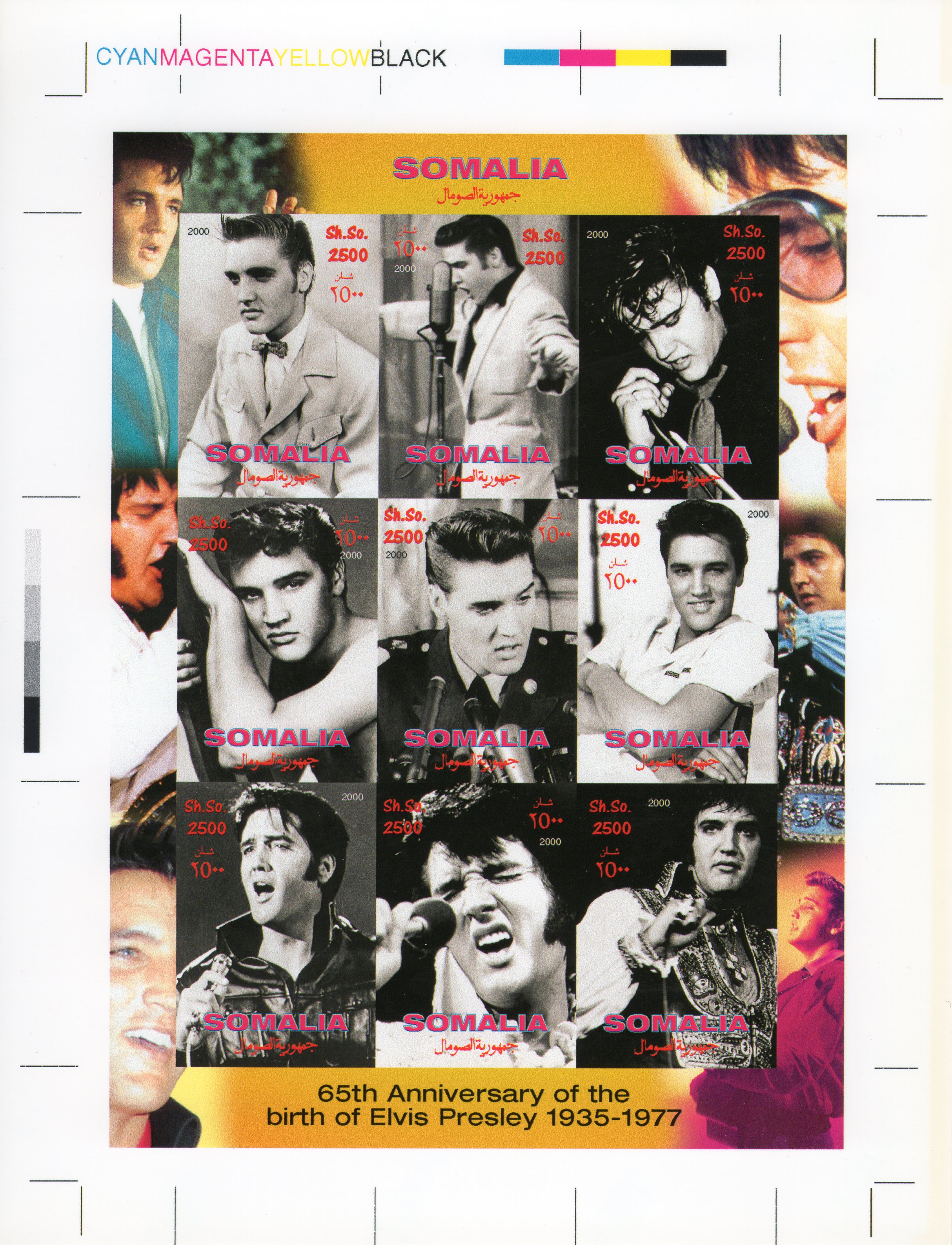 Somalia 2000 Elvis Presley 65th.Anniversary FINAL CHROMALIN PROOF ...