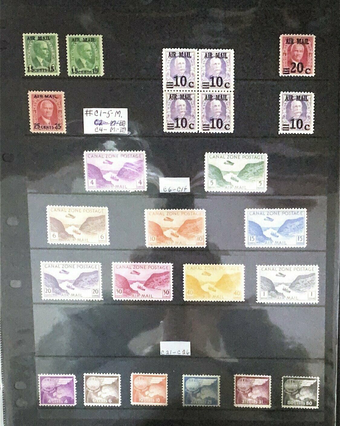Canal Zone Air Mails HCI Very Fine OG LH-NH / HipStamp