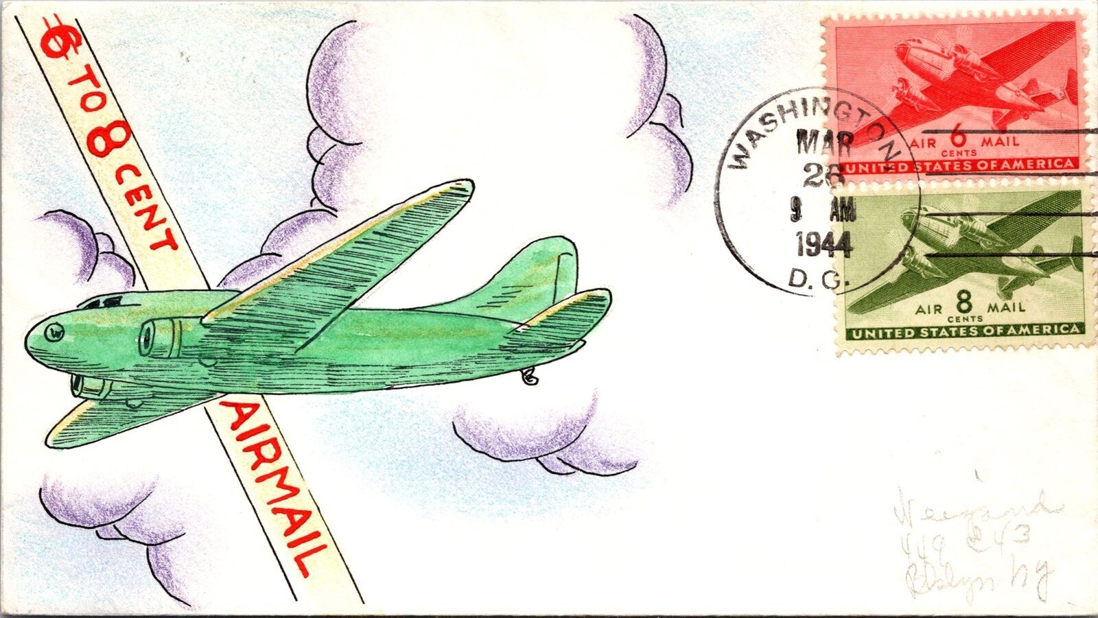 SC# C25 & C26 FDC - Weigand Hand Painted Cachet - L37511 | United ...
