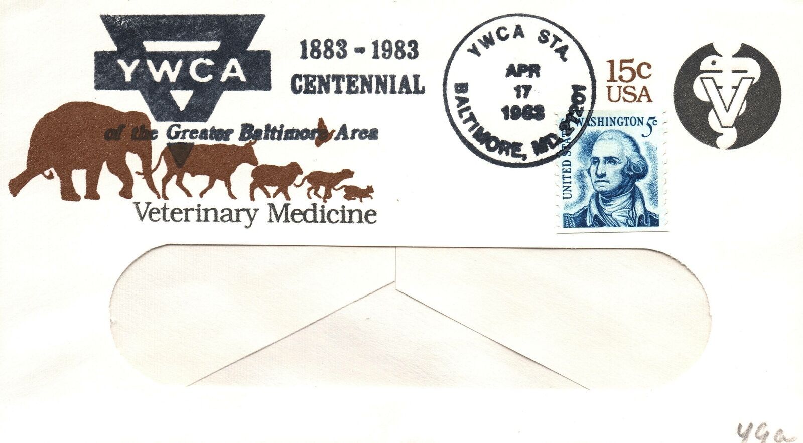 Postal Stationery 15c Veterinary Medicine Window Envelope 49a Ywca ...