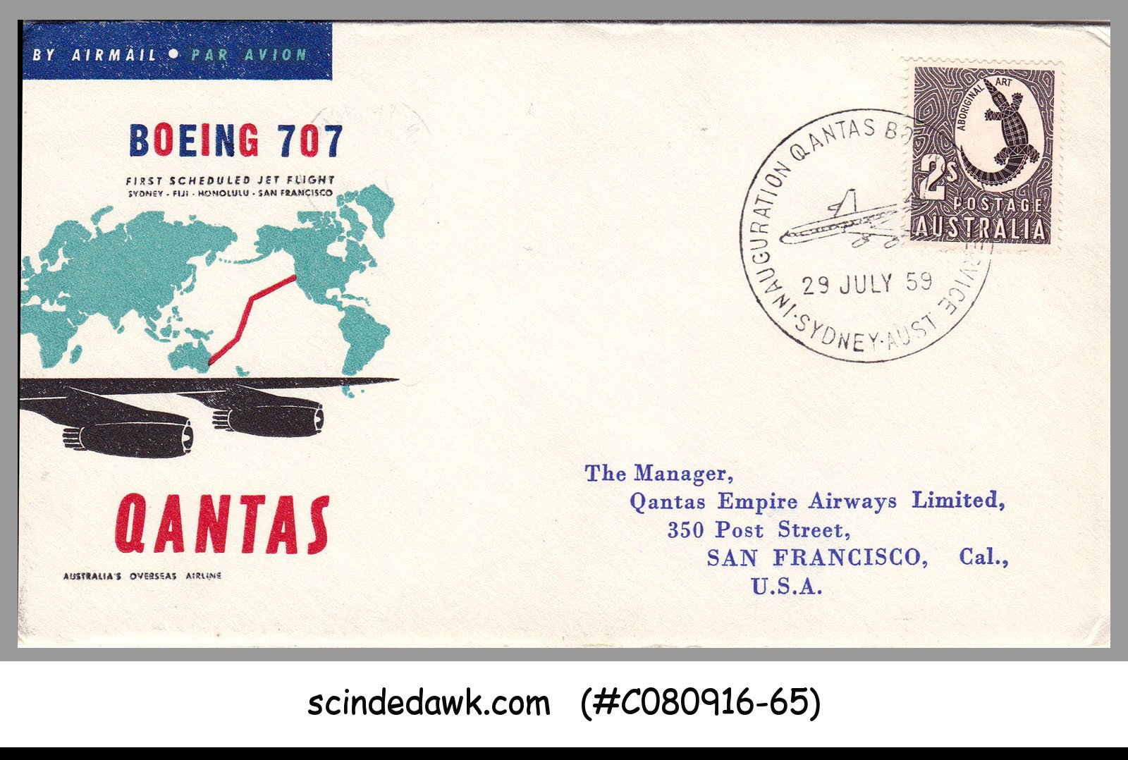 Australia - 1959 Qantas Boeing 707 Sydney to SAN Francisco First Flight ...