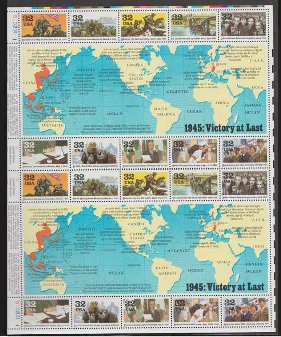 U.S. Scott #2981 World War II 1945 Stamps - Mint NH Sheet | United ...