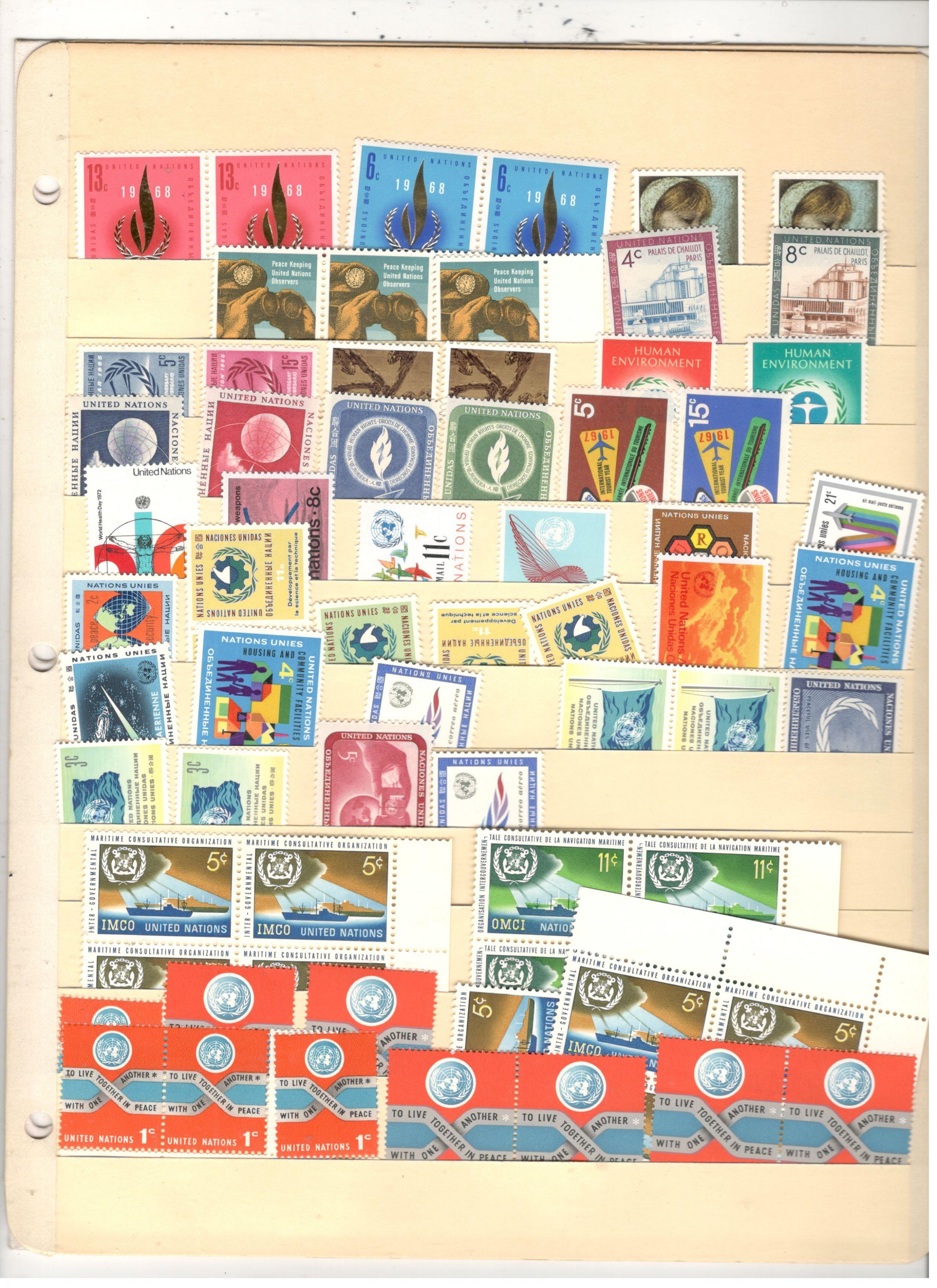 United Nations Collection on Stock Sheet ALL Mint | Worldwide - United ...