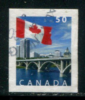 2076 Canada 50c Flag over Bridge SA, used | Canada, Stamp / HipStamp