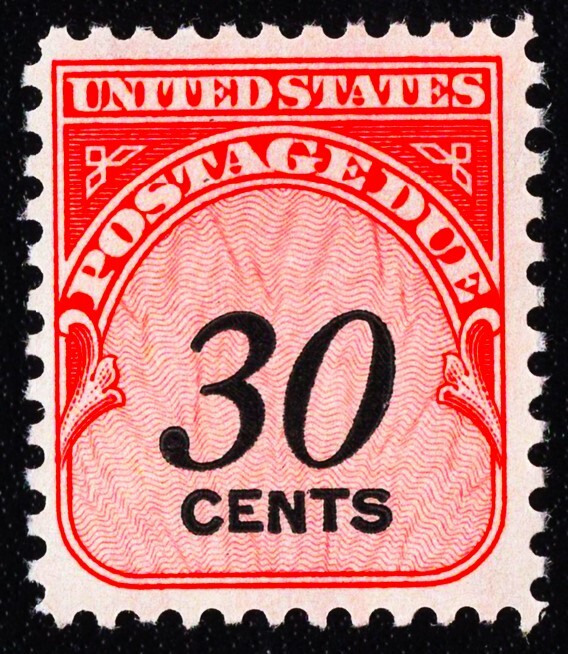 US J98 MNH VF 30 Cent Postage Due - Shiny Gum | United States, Postage ...