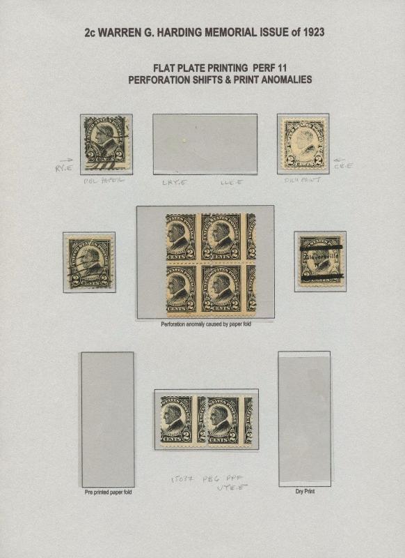 #610 VAR. 2¢ Harding Memorial Issue 1923 With 6 Different Errors Bt9146 ...