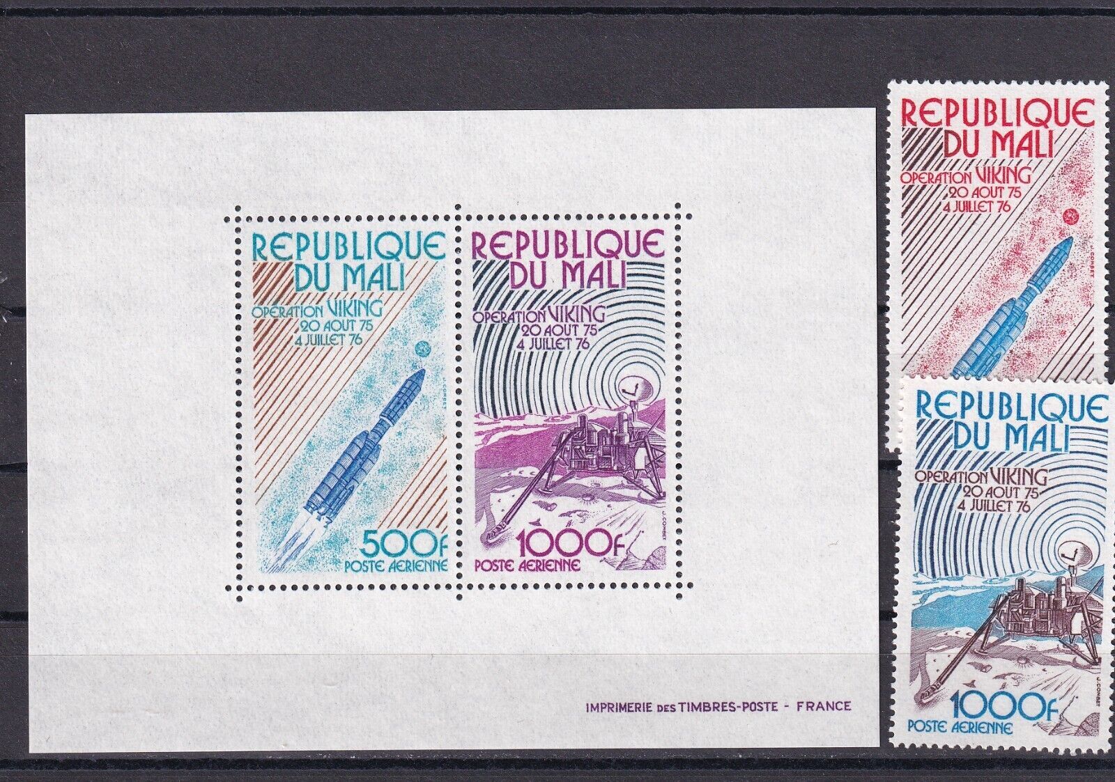 SA17c Mali 1976 Viking Operation in Space mint stamps + minisheet ...