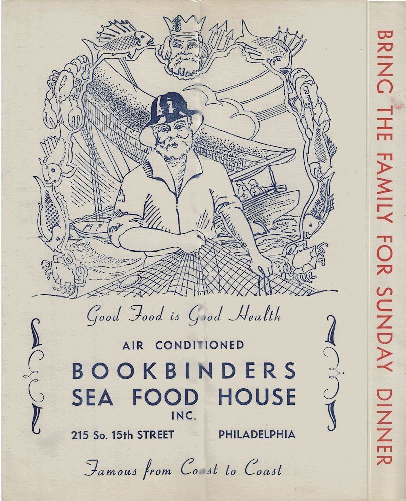 Ephemera: Circa 1950 - Bookbinders' Menu, the Philadelphia Seafood ...