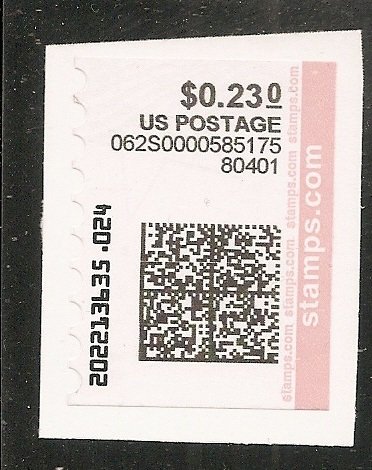 USA Scott 1CVP2A Computer Postage Used on Piece | United States, Back ...