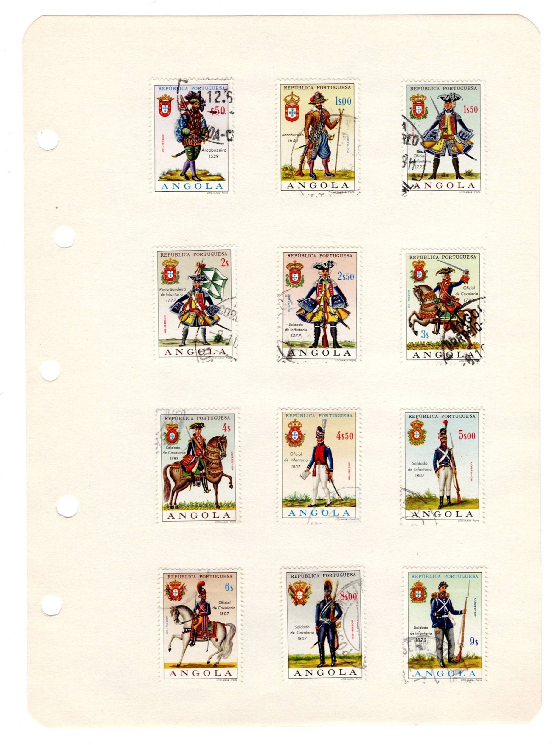 Angola 1966 Used Full Set Military Uniforms SC#513-524 MF#502-513 ...