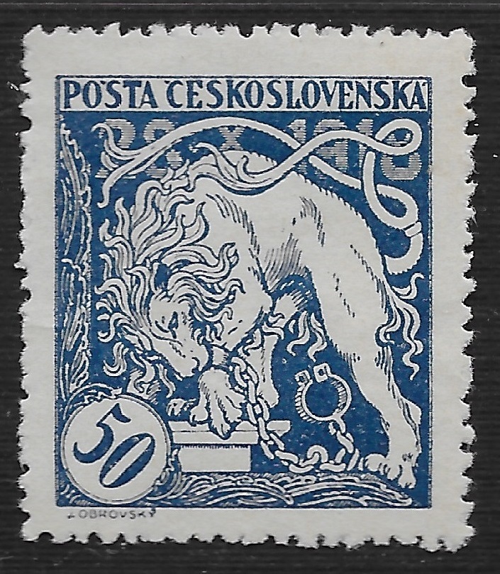 Czechoslovakia #B126 50h Bohemian Lion Breaking Its Chains | Europe ...