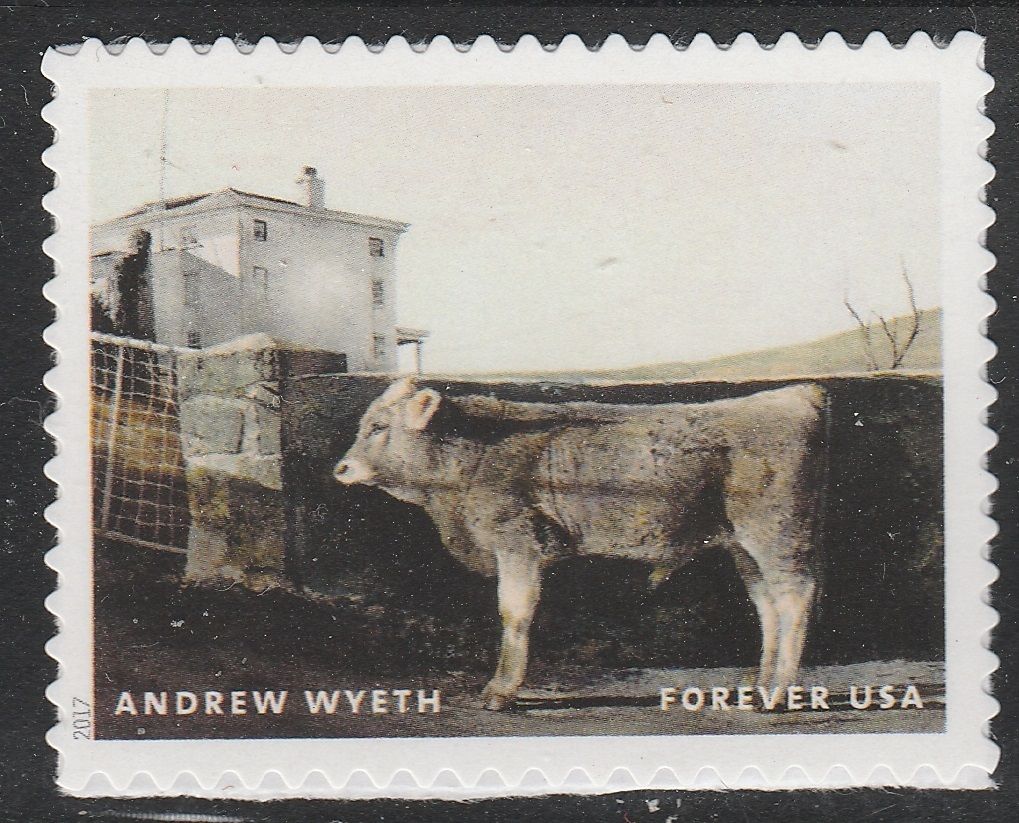 US 5212k Andrew Wyeth Young Bull 1960 forever single (1 stamp) MNH 2017 ...