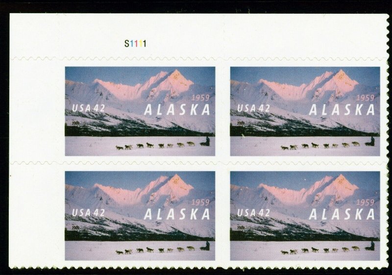 US 4374 Alaska Statehood 42c - Plate Block of 4 - MNH - S1111 UL ...