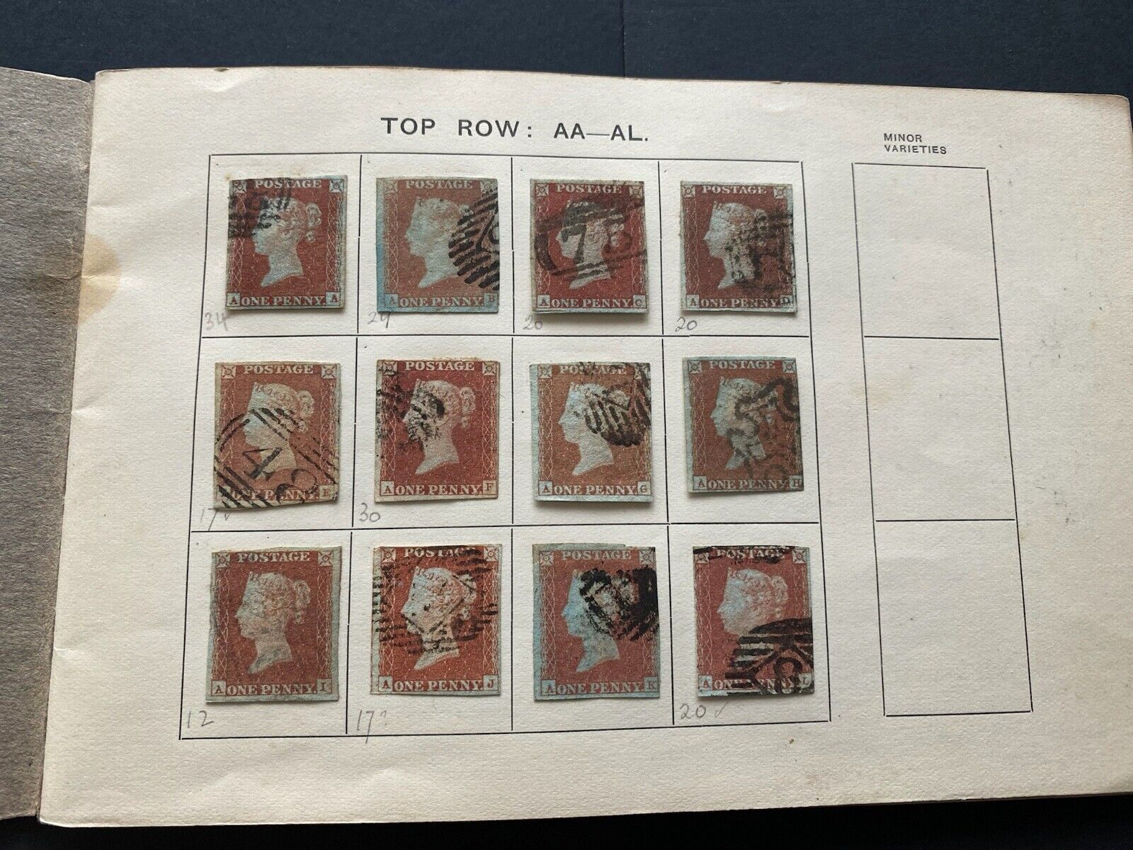 GB 1841 1d Red Complete Reconstruction of 240 Stamps (A-A, T-L) in ...