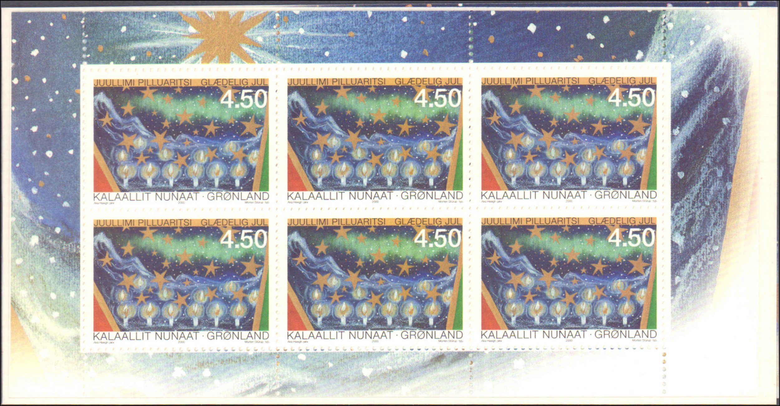 Greenland #379ab, Complete Set, Unexploded Booklet, 2000, Christmas ...