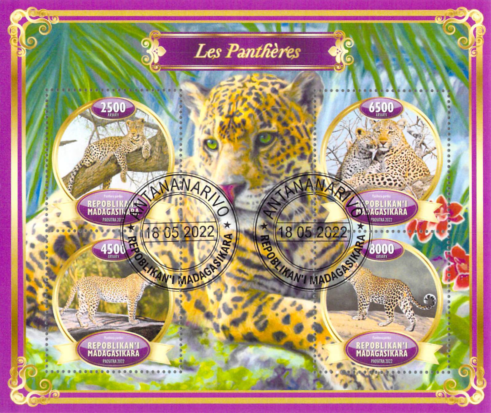 Madagascar 2022 Sheet Leopard big cats 4 values (TS0075) | Africa ...
