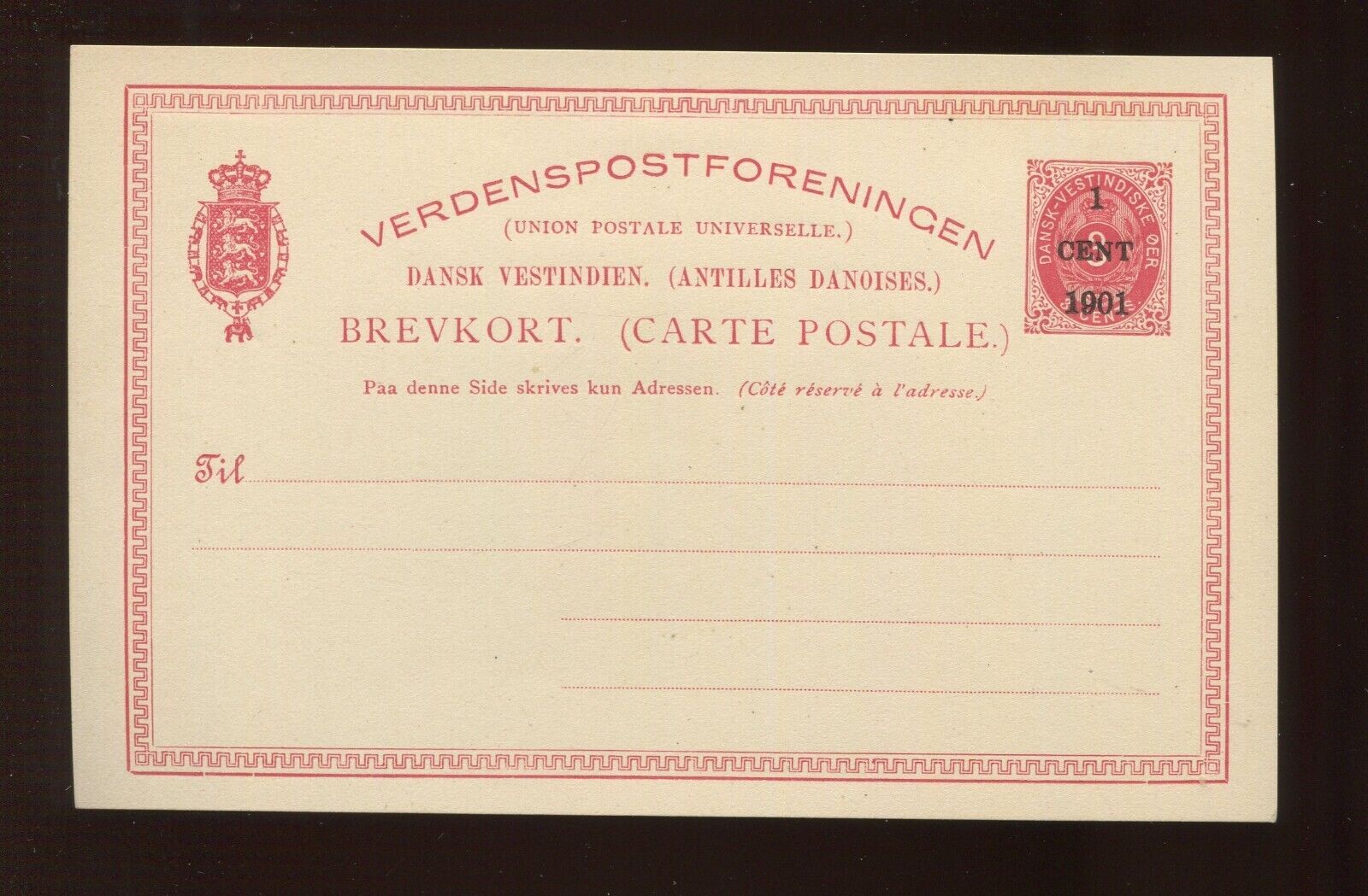 Danish West Indies UX6 Unused Postal Card (LV 607) | United States ...