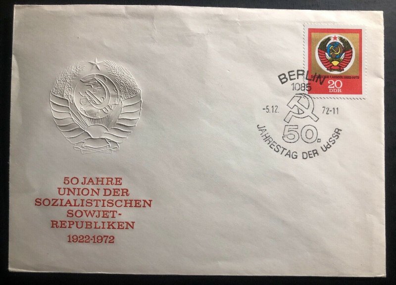 1972 Berlin East Germany DDR First Day Cover 50th Anniversary Of Soviet ...