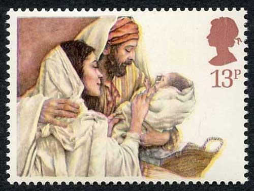 1984 13p Christmas Error Yellow Shift U/M | Great Britain, Stamp / HipStamp