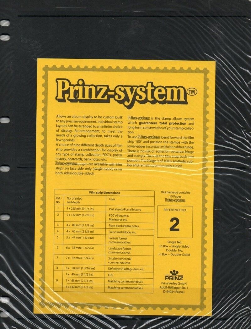 Prinz System single sided standard punching stock pages per 10 choice ...