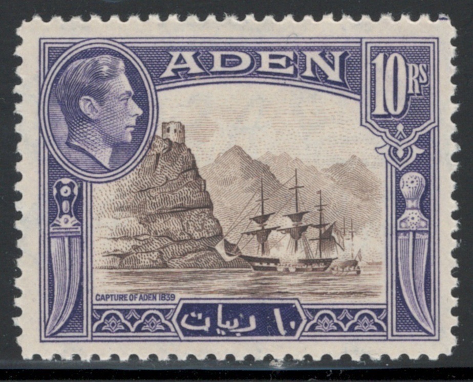 Aden 1939 King George VI & Capture of Aden (1839) 10r Scott # 27a MH ...