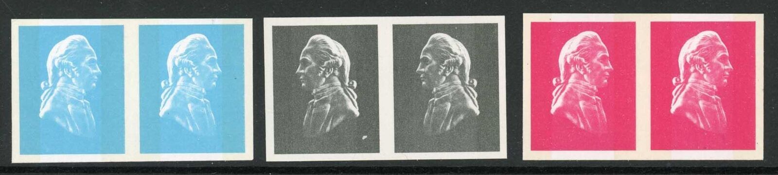 De La Rue Phosphor test/trial stamps Three Different Colours in Pairs ...