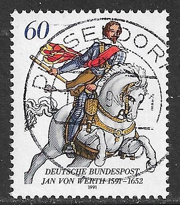 GERMANY 1991 General Jan van Werth Issue Sc 1629 VFU | Europe - Germany ...