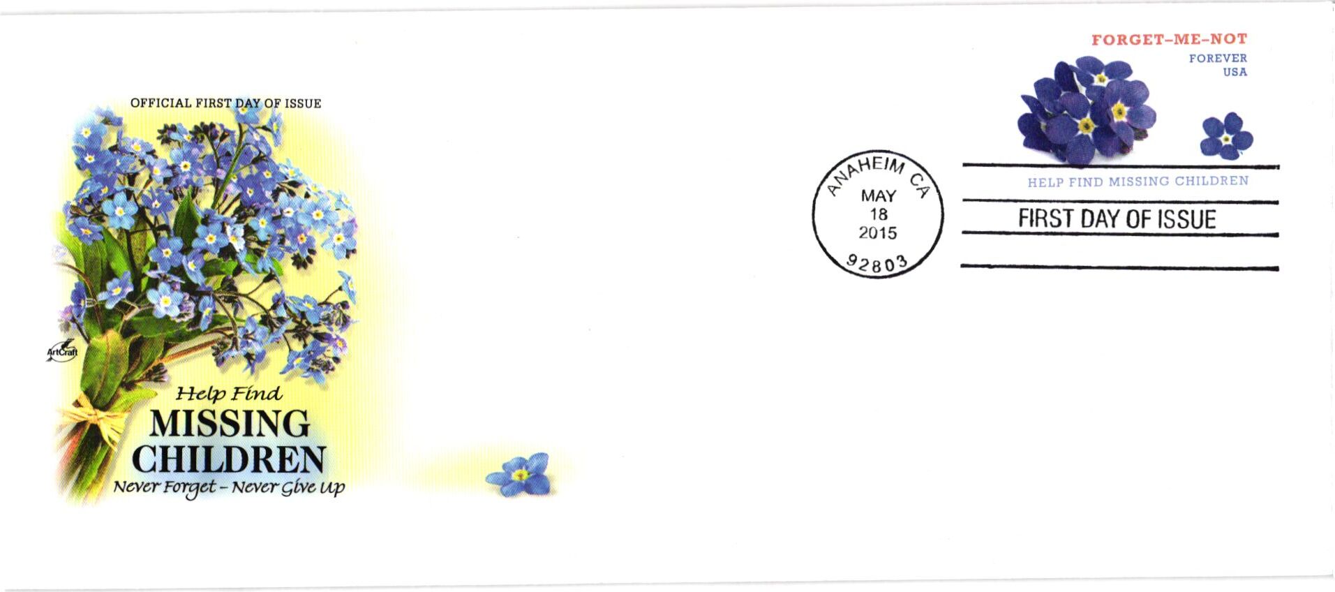 #U692 Missing Children Stamped Envelope – Artcraft Cachet apf24 ...